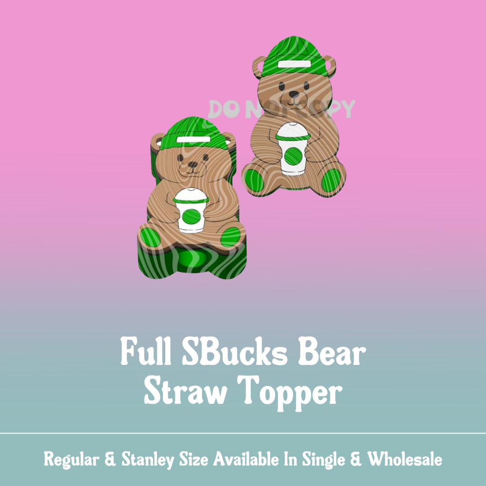 Straw Topper - Full SBucks Bear – Small Biz Shipping Co
