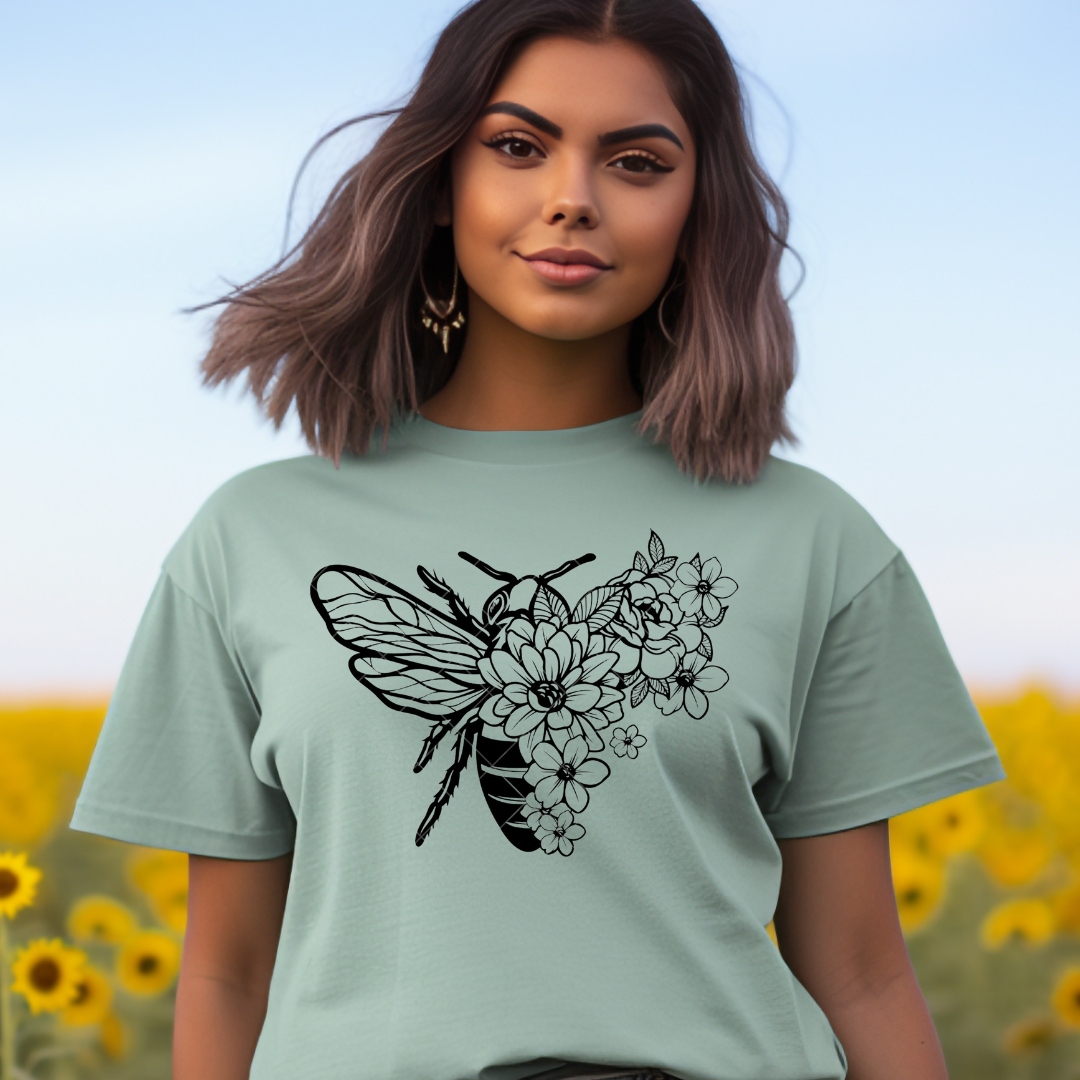 Floral Bee - Screen Print Transfer – Small Biz Shipping Co