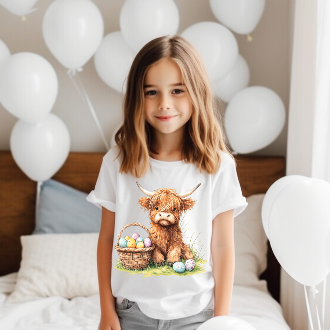 DTF Full Color Transfer - Highland Cow Easter Basket – Small Biz ...