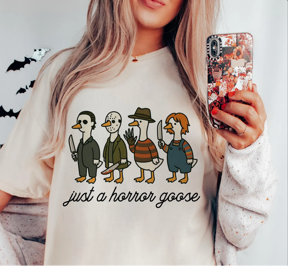 DTF Full Color Transfer - Just A Horror Goose – Small Biz Shipping Co