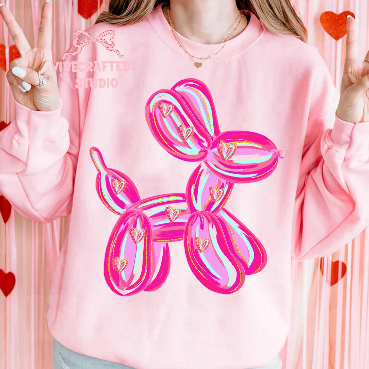 DTF Full Color TShirt Transfer - Valentine Painted Balloon Dog – Small ...